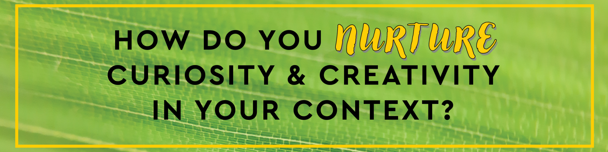 HOW DO YOU NURTURE CURIOSITY & CREATIVITY IN YOUR CONTEXT? - Lancaster Mennonite